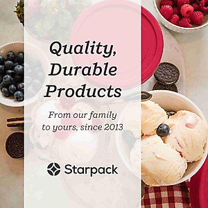 StarPack Ice Cream Containers for Homemade Ice Cream (2 Pcs) - Reusable Ice Cream Storage Containers for Freezer - Leak-Free Ice Cream Containers with Lids (Silicone) - 1 Liter per Ice Cream Container