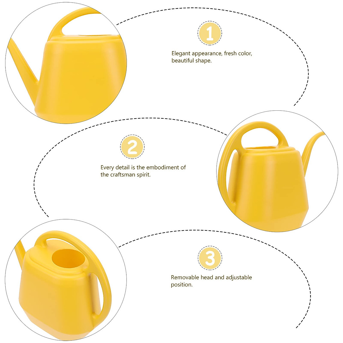 DOITOOL Plant Watering Can Plastic Watering Pot Spout Water Cans Watering Kettle Plastic Small Watering Sprinkler Pot for Indoor Bonsai Plants Garden Flowers Yellow Spray Bottles