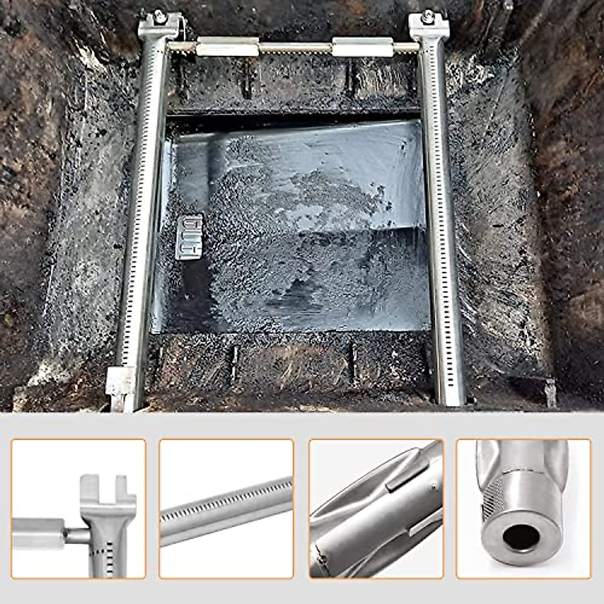 JCLMER Grill Replacement Parts for Weber Spirit I & II 200 with Front Control, Spirit E210, E220, S210, S220, 18" Burner Tube Pipe and 15.3" Flavorizer bar for Weber Spirit 200 Series 7635, 69785