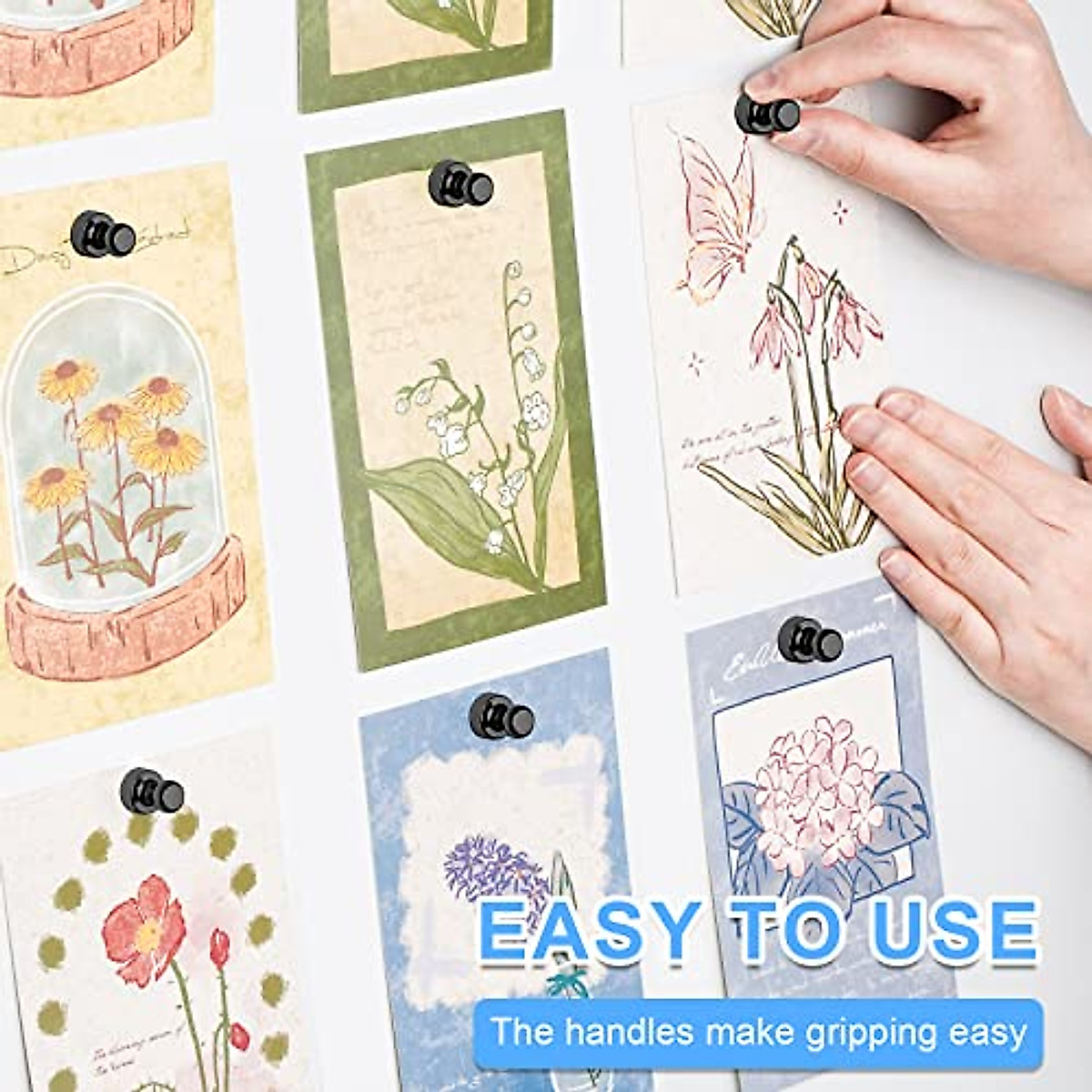 12Pcs Black Fridge Magnet Refrigerator Magnets, Whiteboard Magnets, Fridge Magnets Adults, Magnets Fridge, Small Strong Magnets for Whiteboard, Locker, Map, Kitchen, Office, School