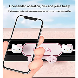 Zmioviq Car Phone Holder Mount for Women [Cute Pink], 2023 Upgrade Gravity Car Phone Mount with Sturdy Air Vent Clip Auto Lock Cell Phone Holder Mount for iPhone Samsung & All Phones