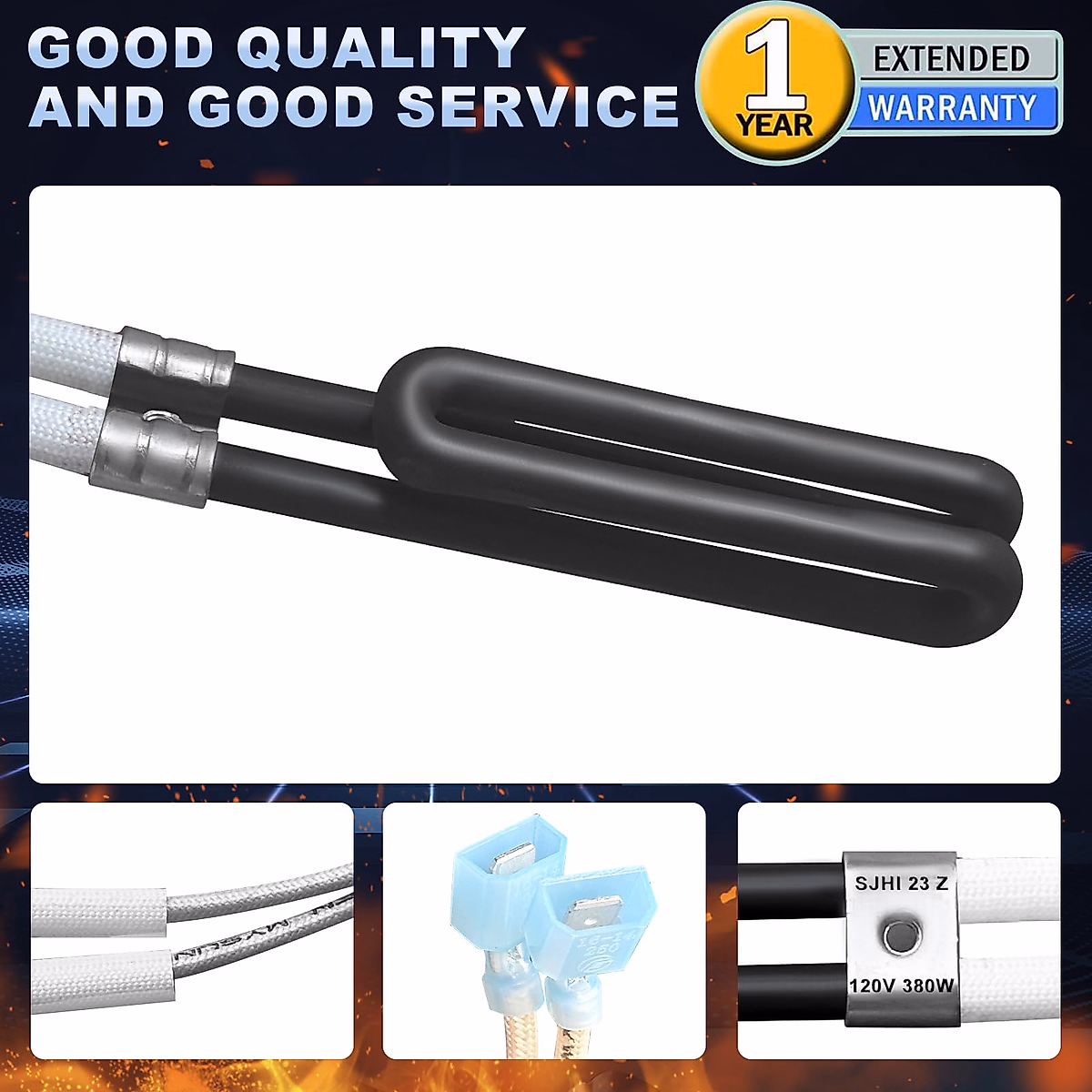 SRV7000-462 Igniter for Quadra Fire Mt Vernon AE, Castile, Santa Fe, Classic Bay 1200, Heatilator Eco-Choice CAB50, PS35, PS50 Pellet Stove and Pellet Stove Parts, 812-3811 Ignitor Replacement