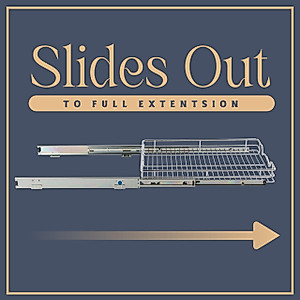 HOLDN’ STORAGE Pull Out Cabinet Organizer – Heavy Duty Anti Rust Slide Pull Out Drawers for Kitchen Cabinets – Chrome 14" W x 17" D x 3.15" H Requires at Least 15 ¼” Opening