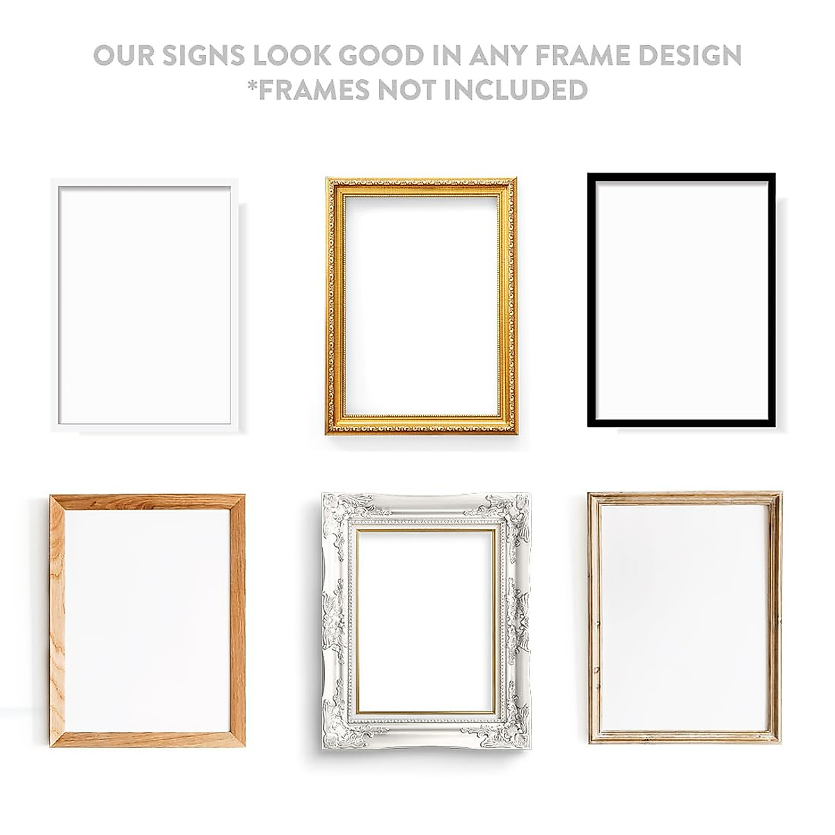 Andaz Press Wedding Party Signs, Faux Rose Gold Glitter with Florals, 8.5x11-inch, Ladies Gentlemen Bathroom Basket Compliment of Bride Groom, 2-Pack, Colored Decorations