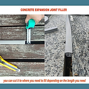 URUAST Flexible EPDM Rubber Strip (1'' Wide, 50 Ft Long) for Concrete Crack Repair Replacement - Weather Aging Resistance Upgrading Expansion Joint Filler