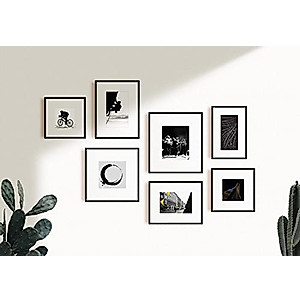 Picrit 5x7 Picture Frame Set of 4, Made of High Definition Real Glass, Display 4x6 with Mat or 5x7 Without Mat, Photo Frames for Wall Mounting or Table Top Display