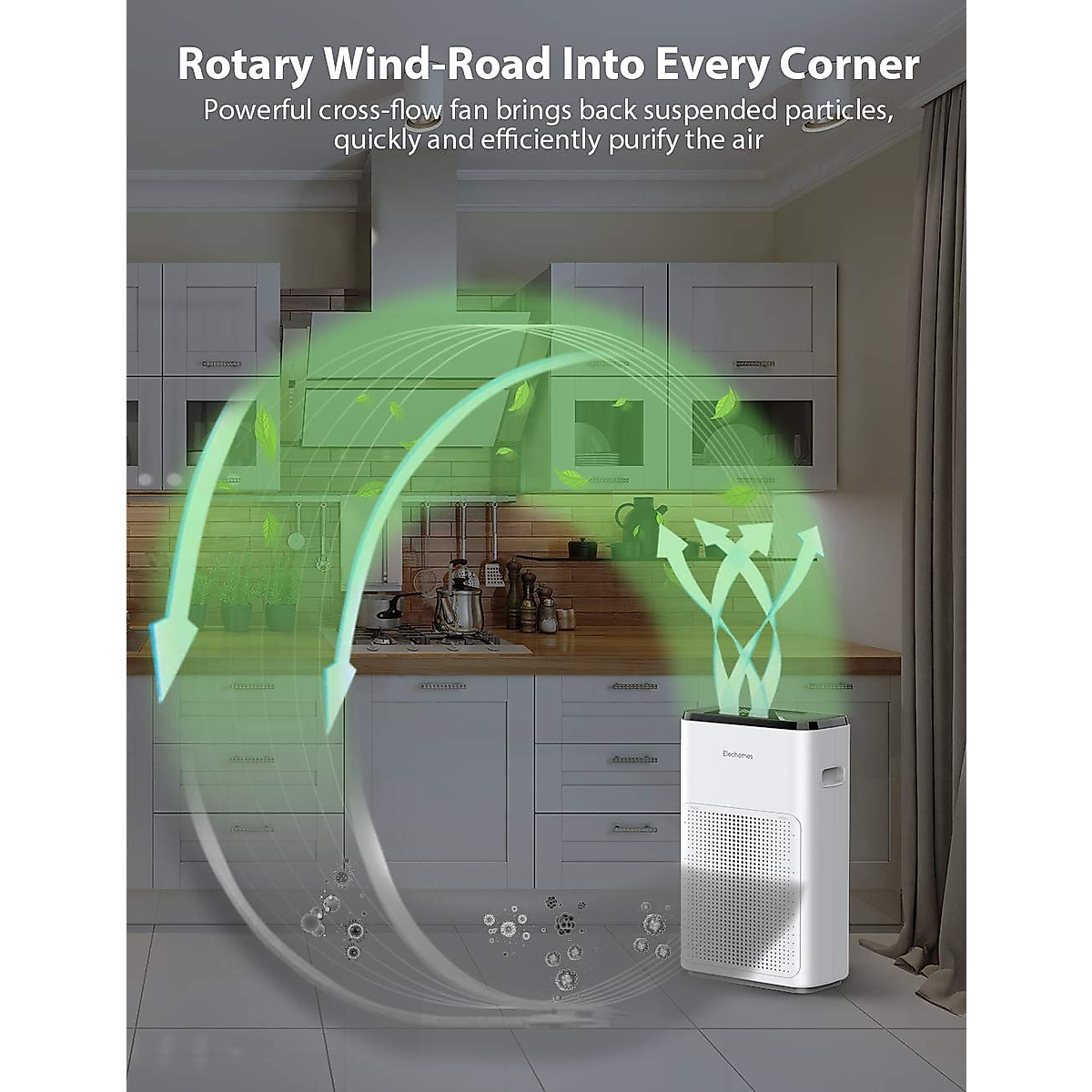 Air Purifier for Home, Elechomes KJ200-A3B True HEPA H13 Air Filter for Bedroom, Playroom, Office Up to 323ft², Ultra Quiet Air Cleaner with Sleep Mode, Captures 99.97% Pet Dander, Smoke, Pollen