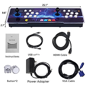 RegiisJoy 28890 in 1 Arcade Game Console Pandoras Box 60S, Retro Game Machine for PC & Projector & TV, 2-4 Players, 3D Games, Search/Hide/Save/Load/Pause Games, 1280X720, Separate Console