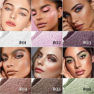 Ardorlove 3 Pcs Glitter Eyeshadow Stick with Soft Brush, Soft silky Eye Shadow Pencil with Smudge Proof Eyeshadow Primer Base, Shimmer Eye Makeup Cosmetics, Cream Eyeshadow Stick (Earth Rose)