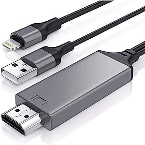 Lightning to HDMI Cable Adapter Compatible with iPhone iPad, Apple MFi Certified Lightning Digital AV Adapter 1080p HDTV Connector Cable Compatible for iPhone 12/11/XS/X/8/7 to TV Projector Monitor