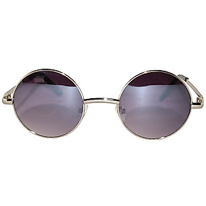 Round Retro Vintage Sunglasses Metal Frame Red Smoke Yellow 3 Pairs OWL