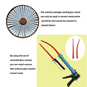 ANZHUO Caulking nozzle for Caulking Gun, curved caulking nozzle applicator, replacement extension tool used in construction (2 pieces, straight, bent,Caulking Guns Nozzle)