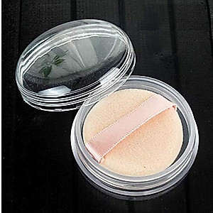 DNHCLL High-grade Empty Powder Box Honey Powder Box Natural Flocking Powder Puff Go Out Portable Beauty Makeup Tools,Portable Loose Powder Container/Travel Powder Kit/Powder Case with Sifter Lids