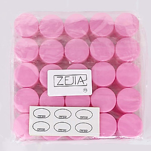 ZEJIA 5 Gram Sample Containers with Lids, Mini Makeup Containers, Empty Plastic Travel Cosmetic Containers with Labels(50 Count, Pink Lid)