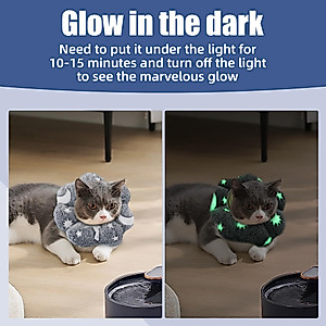 MABOZOO Adjustable Cat Cone Collar Glow in The Dark, Pet Recovery Collar Elizabethan Collar for Kittens Cats After Surgery, Pet E Collar Neck Cone After Surgery for Small Animal Stop Licking(S)