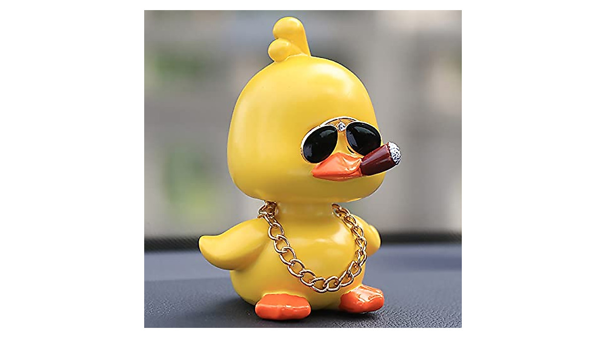 Cute Yellow Duck Car Ornament - Fun Dashboard Decoration