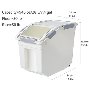 CITY BABY 2 Pack Airtight Flour Storage Container With Scoop,Dry Food, Sugar, Baking Supplies,Rice Container Set -BPA Free- Pet Food Storage Container,Dog Cat Birds Food Bin(30LB)