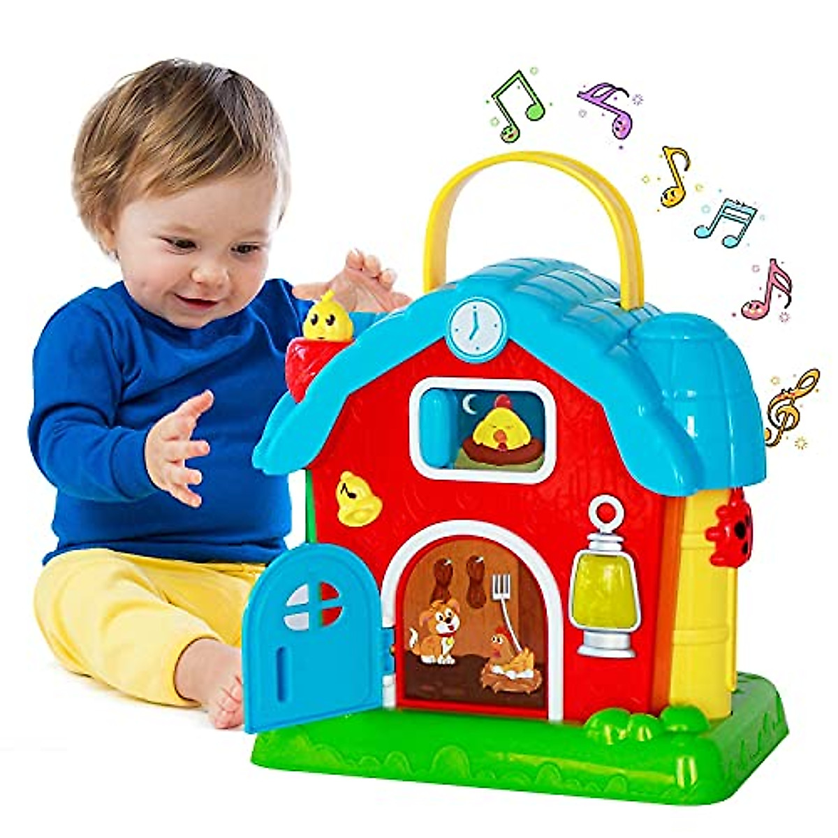 HISTOYE Musical Barn Activity Cube Learning Baby Toys for 1 Year Old Developmental Toddler Early Educational Baby Toys 12-18 Months Interactive Toys for 1 2 3 4 Year Old Girls Boys