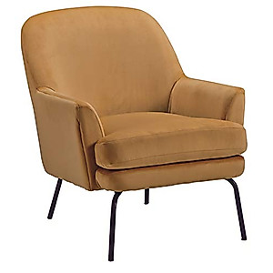 Signature Design by Ashley Dericka Modern Velvet Upholstered Accent Chair, Gold