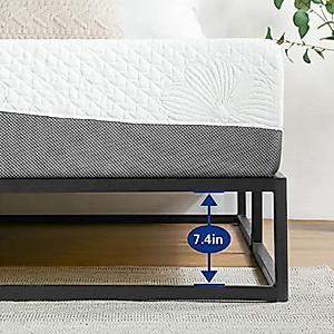 Olee Sleep 9 Inch Modern Metal Platform Bed Frame/Wooden Slats/Mattress Foundation/Wood Slat Support/No Box Spring Needed, Full, Black