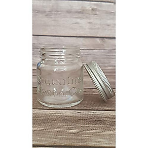 Sunshine Mason Co. Mini Mason Jar Shot Glasses with Metal Lid 2 Ounces, 6 Pieces