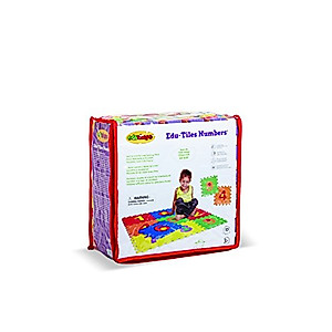 Kids Play Mat - Numbers And Animals Foam Floor Matt - 10 Interlocking Pieces To Develop Children's Motor Skills And Color Recognition