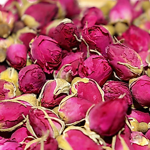 CoolCrafts Dried Rose Buds Bulk Natural Dried Rose Dry Rose Buds for Tea, Crafts, Cake Decoration - 7oz (200g)