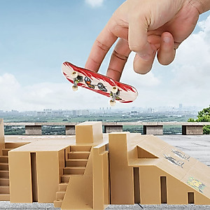 Wooden Fingerboard, Mini Finger Skateboards Toys, Professional Finger Board Ultimate Sport Training Props with Fingerboard Non Slip Foam Grip Tape & Screwdriver, Gifts for Kids Finger Skater (A)