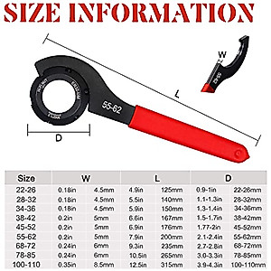 GallopMax 9Pcs Coilover Spanner Wrench Set, Universal Spanner Wrenches Motorcycle Shock Wrench Adjustable Carbon Steel Coil Over Adjustment Tool (Red)