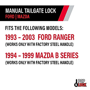 Pop & Lock PL2300 Black Manual Tailgate Lock (Works only with Factory Steel Handle)