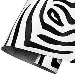 LovingWay Black White Shelf Liner 17.7x177 Inch Zebra Animal Print Drawer Lining Paper Self-Adhesive New Year Home Decorations