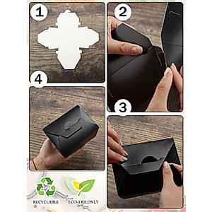 Norme 100 Pack 30 oz Paper Take out Boxes Disposable Black Take out Food Containers, Paper Food Boxes for Restaurant, Catering, Party and Gift Boxes