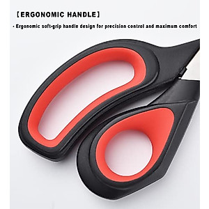 MEUUT 9.5 inch Multipurpose Scissors Fabric Scissors -2 Pack Heavy Duty Sewing Shears Tailor Scissors for Fabric Leather Ribbon Cardboard Cutting Scissors