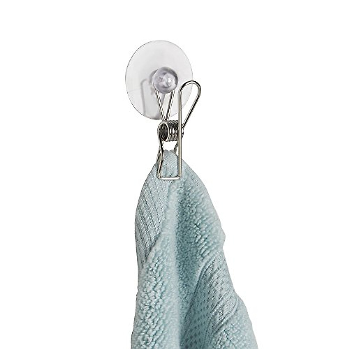 iDesign Forma Suction Shower Clips for Bathroom - Set of 4, Polished Stainless Steel