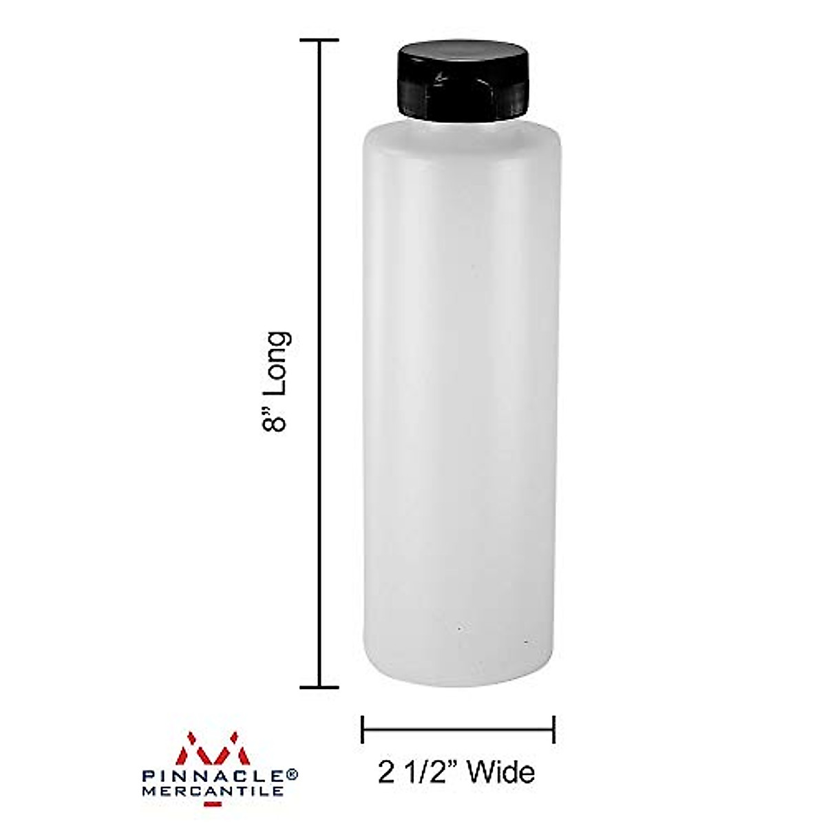 Pinnacle Mercantile Condiment Squeeze Bottles with Flip Top Hinged Black Cap 16 oz Set of 5 (Perfect for Condiments, Sauces, Dressings, BBQ, Ketchup) Made USA