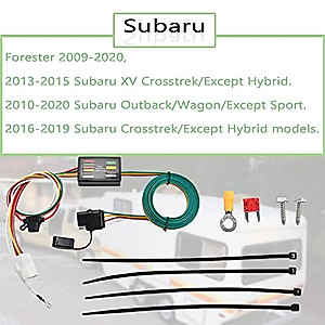 RED WOLF 4 Pin Trailer Wiring Harness Connector for Subaru Forester 2009-2020, Outback 2010-2022, Crosstrek 2013-2015, Ascent 2019-2022 Add 4 Way Towing Wire Cable Extension Plug for Towing