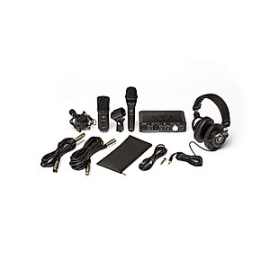 Mackie Producer Bundle with Onyx Producer interface, EM89D dynamic mic, EM91C condenser mic and MC-100 headphones.