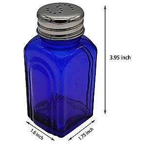 Ritadeshop Retro Glass Salt and Pepper Shakers Cobalt Blue