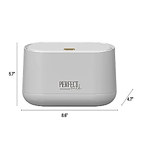 Mini Trash Can Tiny Garbage Can with Lid Modern High-Luxury Design Countertop Garbage Can for Desk ,Counter, Tabletop, 0.5 Gallon Trash Bin (White)