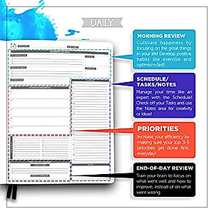 Panda Planner Pro - Best Daily Planner - Boost Happiness & Productivity - 6 Month Undated - Guaranteed Organization - Purple 8.5 x 11" Large Planner