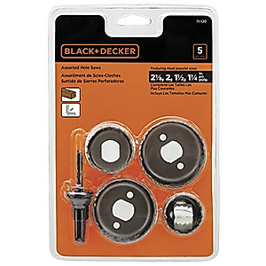BLACK+DECKER Hole Saw Kit, Assorted, 5-Piece (71-120)