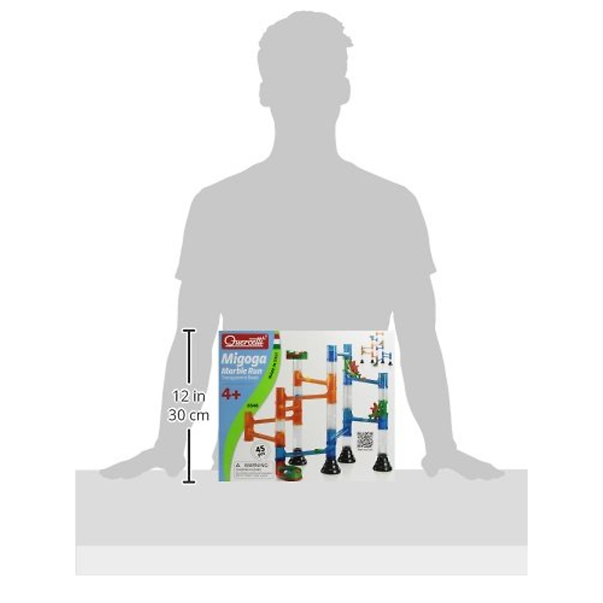 Quercetti Transparent Marble Run - 45 Piece Basic Building Set - Classic Construction Toy Perfect for Beginners Ages 4 and Up (Made in Italy)