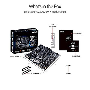 ASUS PRIME A320M-K AMD Ryzen AM4 DDR4 HDMI VGA M.2 USB 3.1 Micro-ATX Motherboard