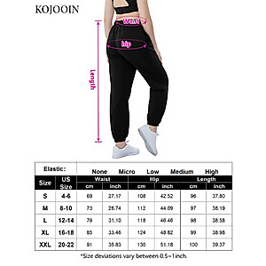 KOJOOIN Black Pants for Women Winter Long Sweatpants Drawstring Pants with Pockets M