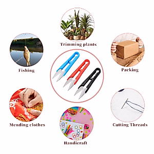 3PCS Sewing Scissors, JJOO Yarn Thread Cutter Mini Small Snips Trimming Nipper, Great for Sewing, DIY Supplies (Blue, Red, Black)