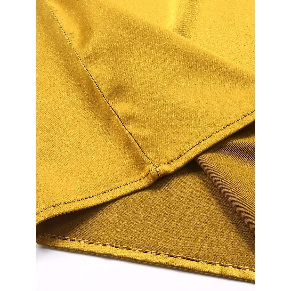 7th Element Womens Silk Satin Camisole Plus Size Tank Tops V Neck Casual Cami Sleeveless Blouses Summer Basic Tank Shirt(Mustard Yellow,L)