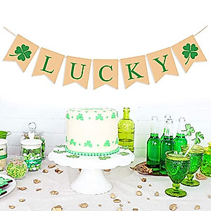St Patricks Day Decorations St Patricks Day Banner Lucky Banner Shamrock Garland for St Pattys Decorations Shamrock Decorations St Patricks Day Decor
