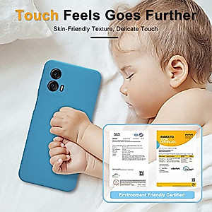 YENAPOON for Motorola Moto G 5G 2023 Case, Silicone Phone Case with 2 Screen Protector, Soft Anti-Scratch Microfiber Lining, Full Body Shockproof Slim Cover, Blue