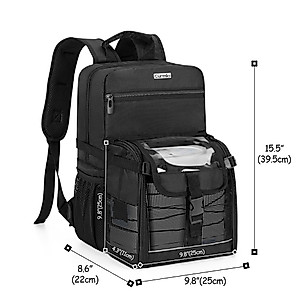 CURMIO Travel Backpack Compatible with Inogen, OxyGo and Caire Units, Portable Oxygen Concentrator Bag with Storage Compartment, Black (Bag Only, Patent Pending)