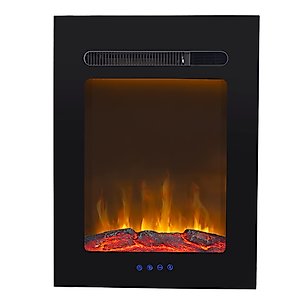 RecPro RV Fireplace 18" | Recessed Electric Fireplace | Glass with Log View | Includes Remote | Three Different Flame Color Options